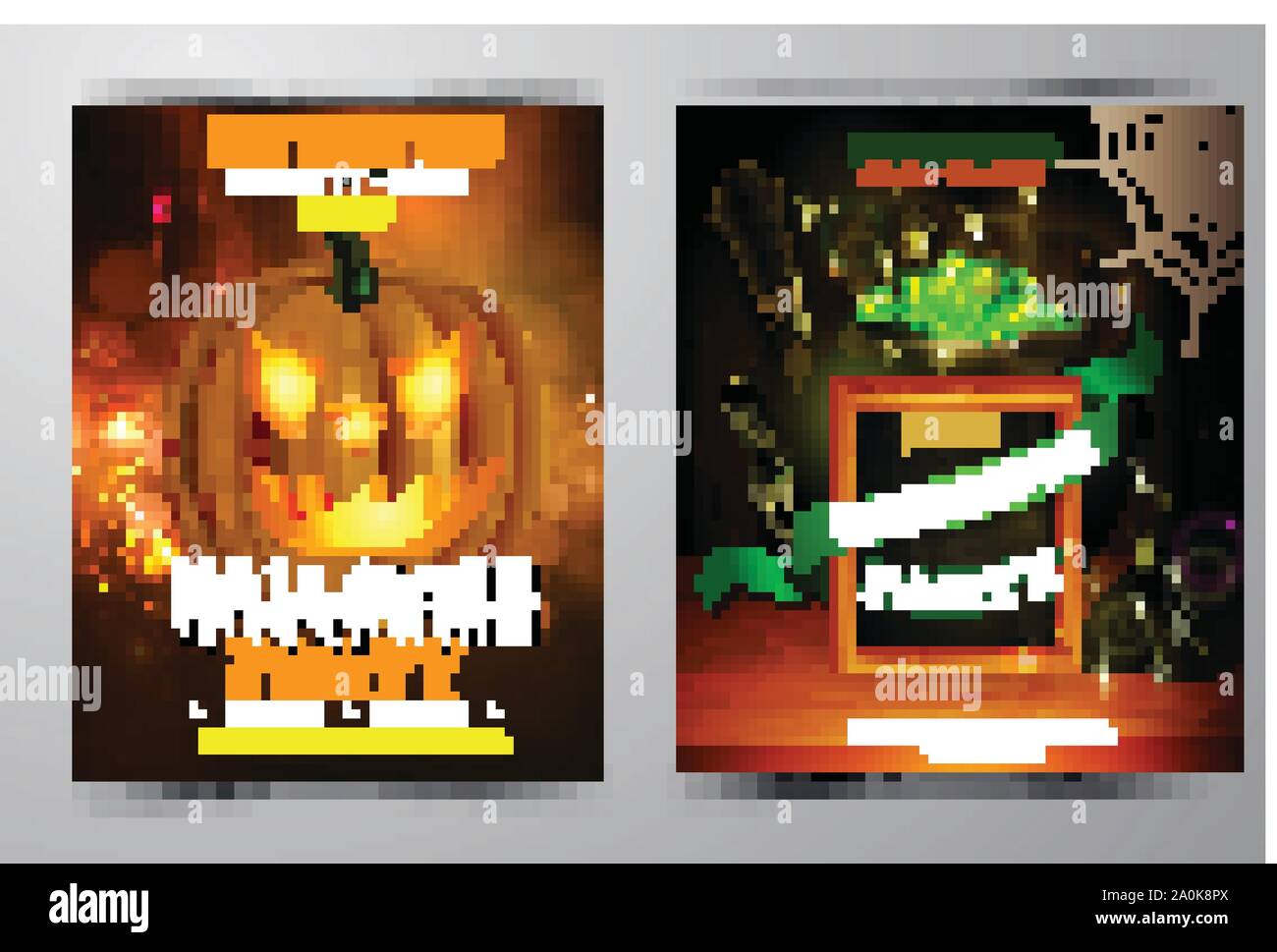 Halloween party invitation on wooden wall background Stock Vector Image ...