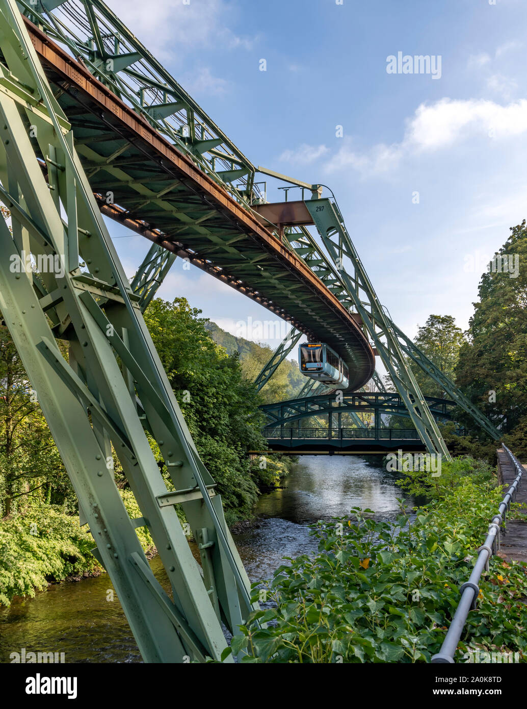 The amazing hanging monorail called the Schwebebahn in Wuppertal, near ...