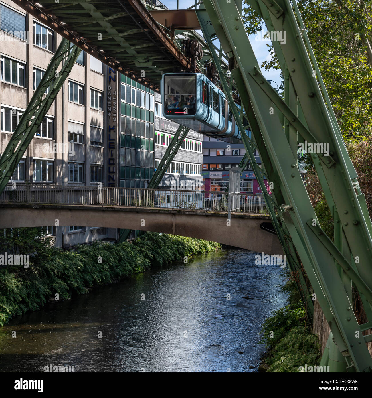 The amazing hanging monorail called the Schwebebahn in Wuppertal, near ...