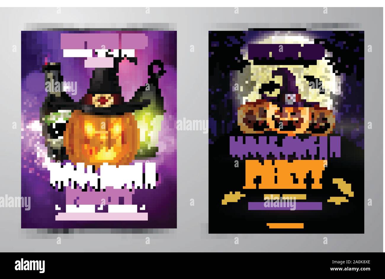 Halloween party flyer with pumpkins Stock Vector Image & Art - Alamy