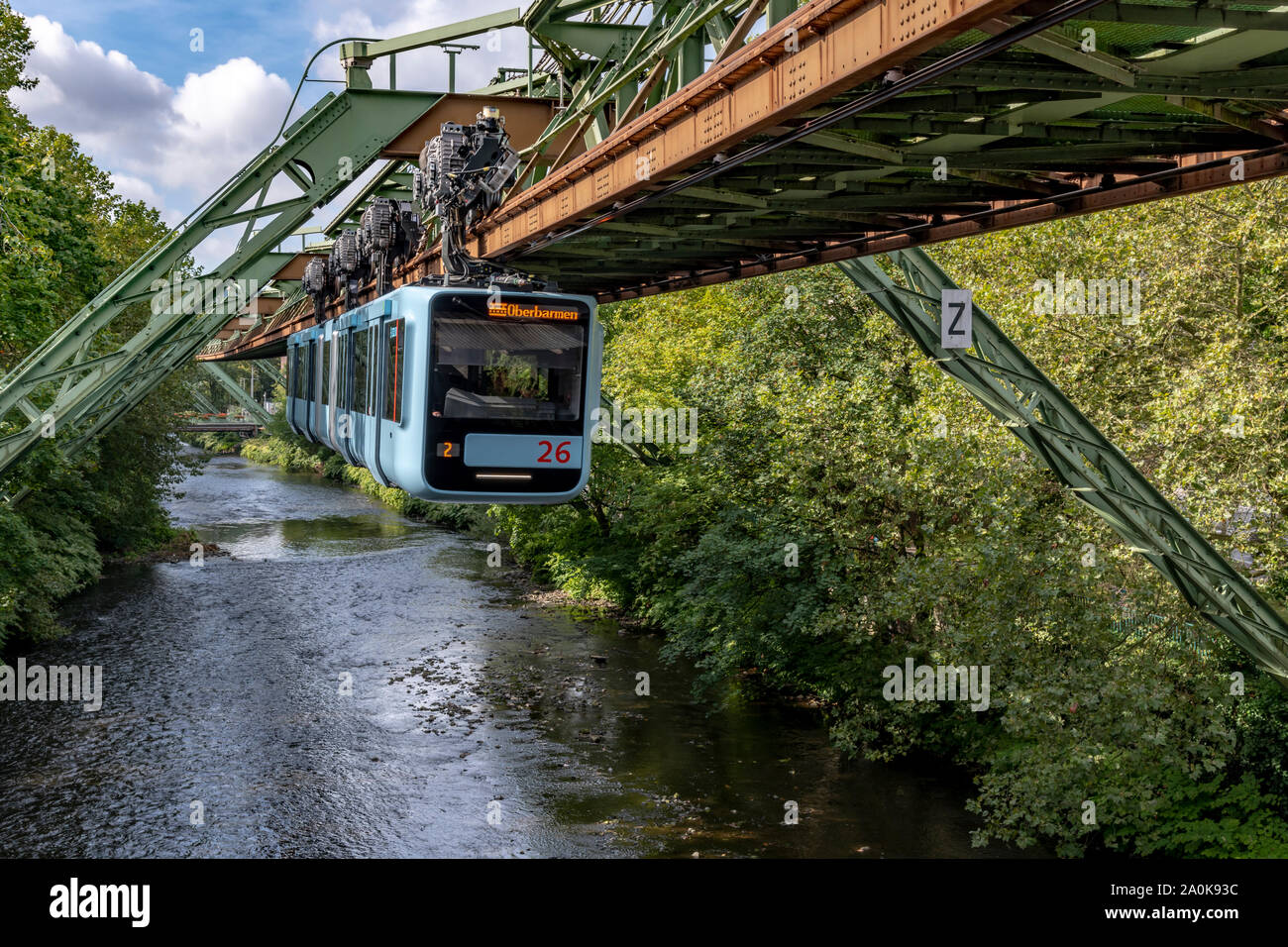The amazing hanging monorail called the Schwebebahn in Wuppertal, near ...