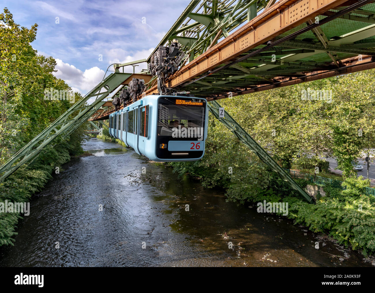 The amazing hanging monorail called the Schwebebahn in Wuppertal, near ...