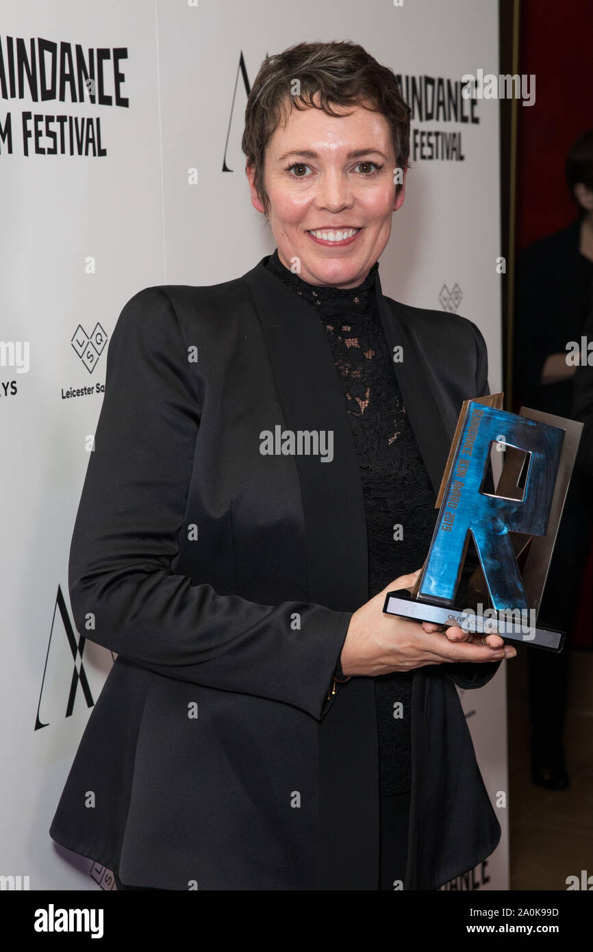 Olivia Colman with the Raindance 2019 Icon Award at The May Fair Hotel ...
