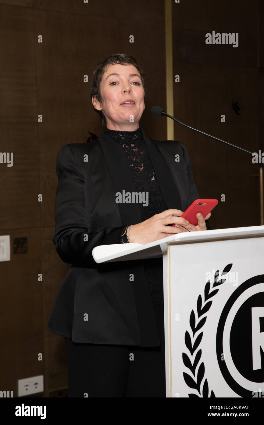 Olivia Colman gives speech after receiving the Raindance 2019 Icon ...