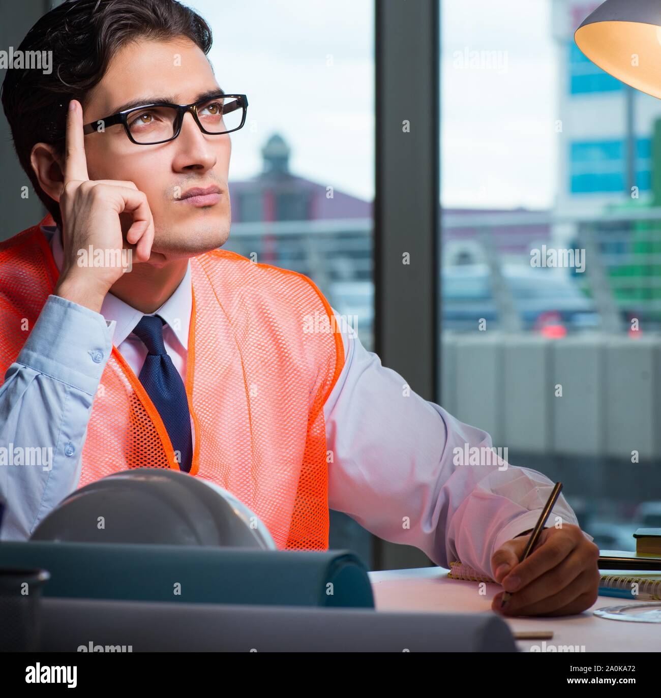 Concerned construction worker blue hi-res stock photography and images ...