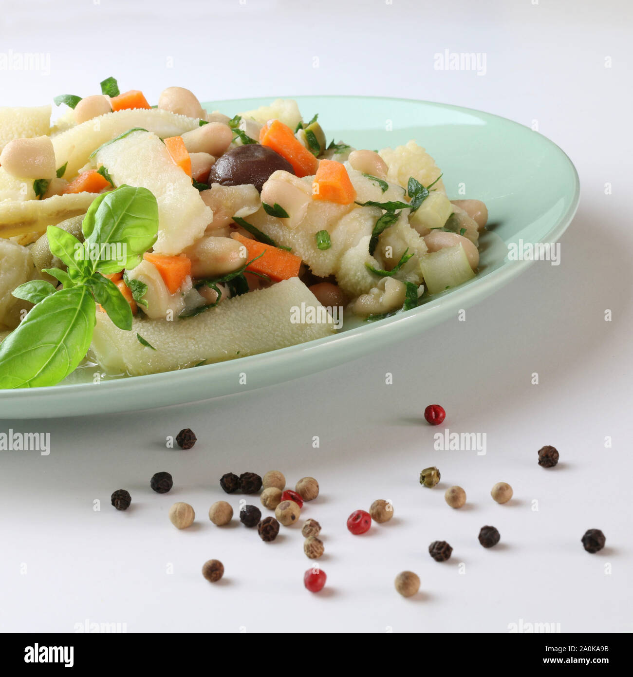 Concept of italian food. Tripe salad on white background Stock Photo ...