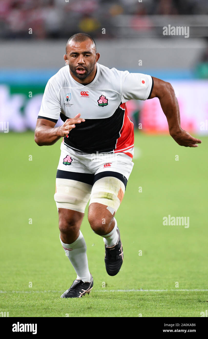 Japan's Michael Leitch during the pre match warm up before the Pool A ...