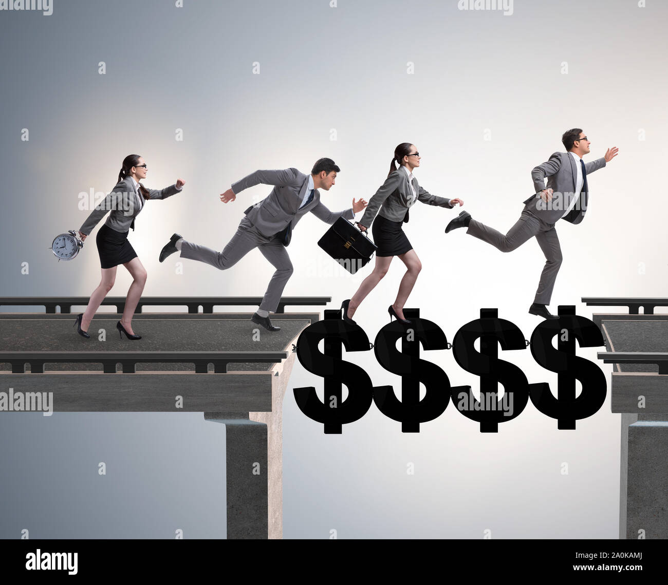 The financial concept crossing dollar bridge Stock Photo - Alamy
