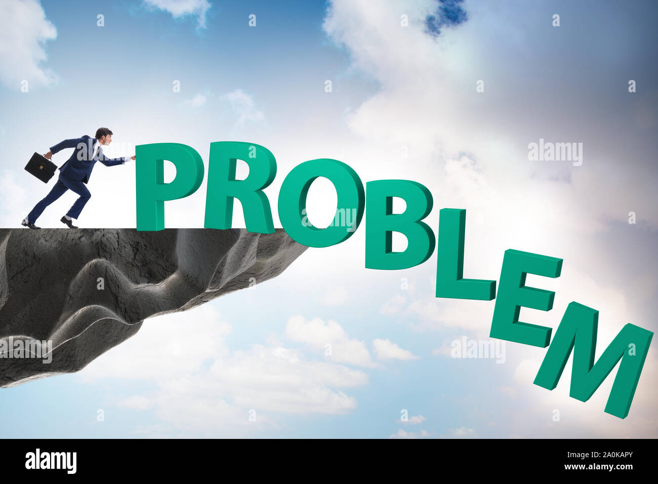 The businessman in problem solving concept Stock Photo - Alamy