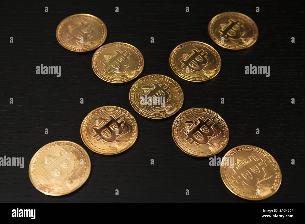 Bitcoin coin symbol on laptop future concept financial currency crypto ...