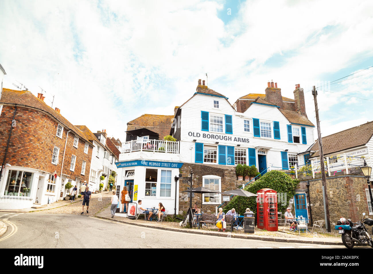 Rye Uk July 25th 2019 The Famous Old Borough Arms Pub And The Mermaid Cafe In Rye East