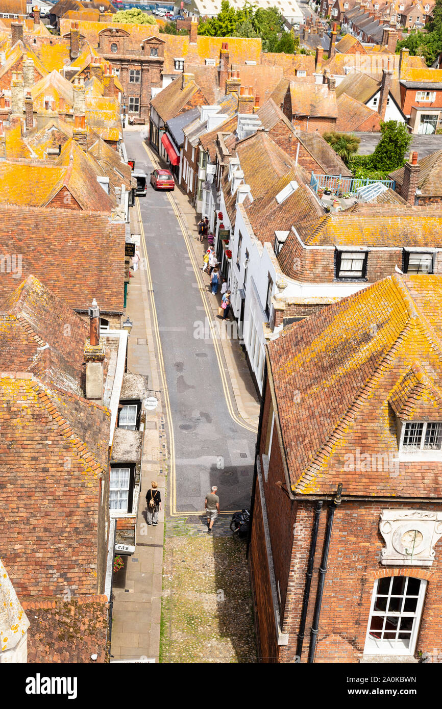 Rye Sussex Uk 27th July 2019 A Wide View Over The Rooftops Of The Historic Cinque Port