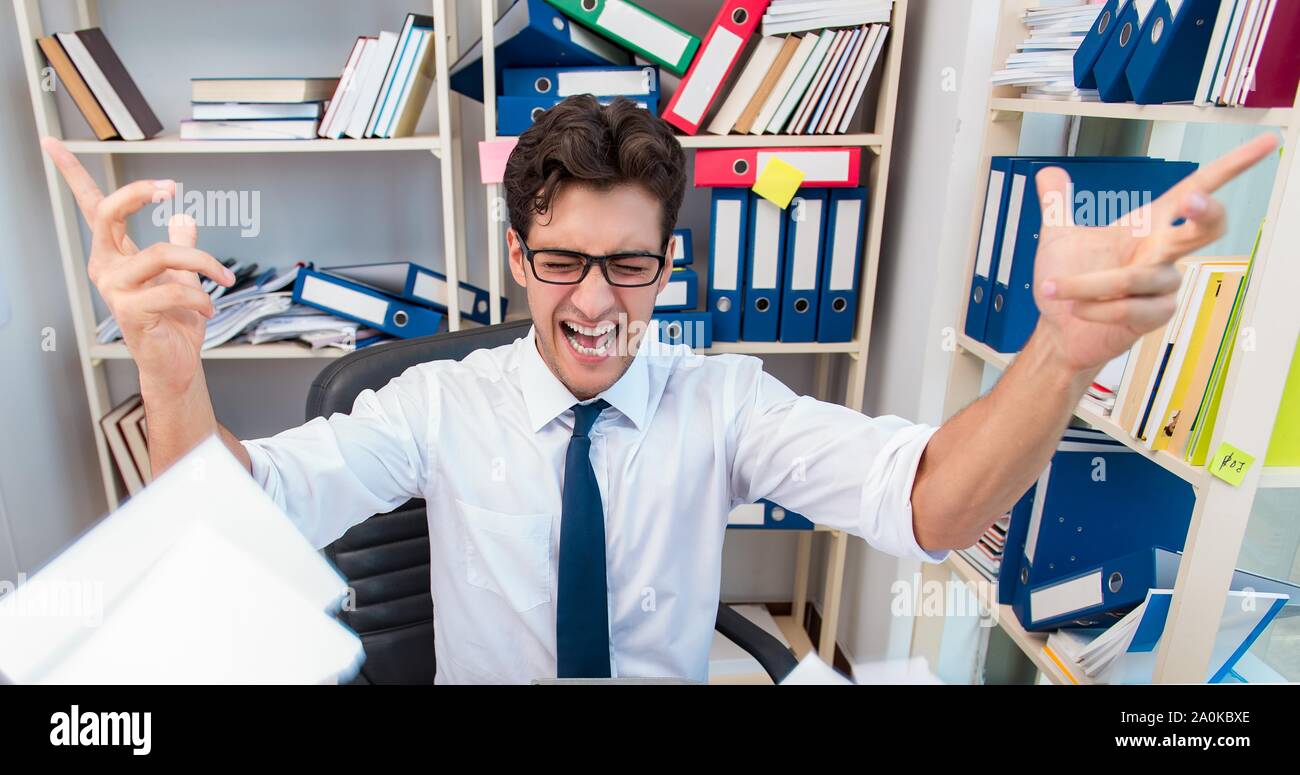 The angry and scary businessman in the office Stock Photo - Alamy