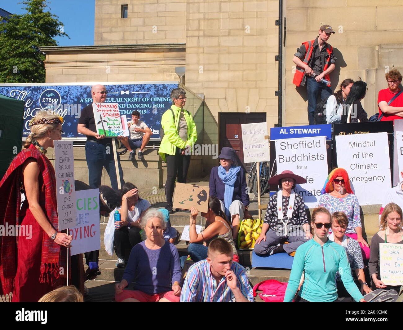 Group of Sheffield Buddhists meditating during Global Climate Strike ...