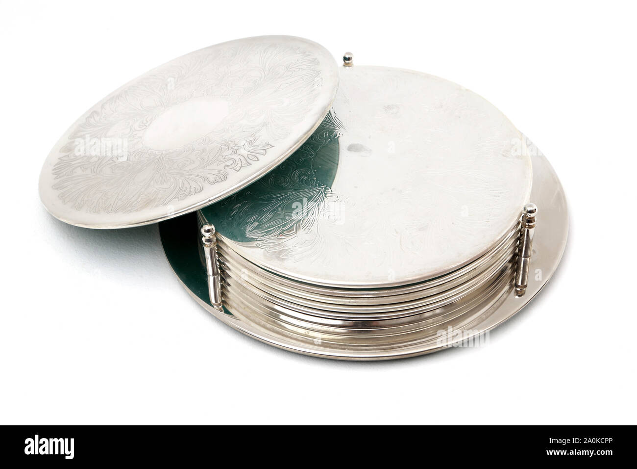 Silverplated Placemat Set Stock Photo - Alamy