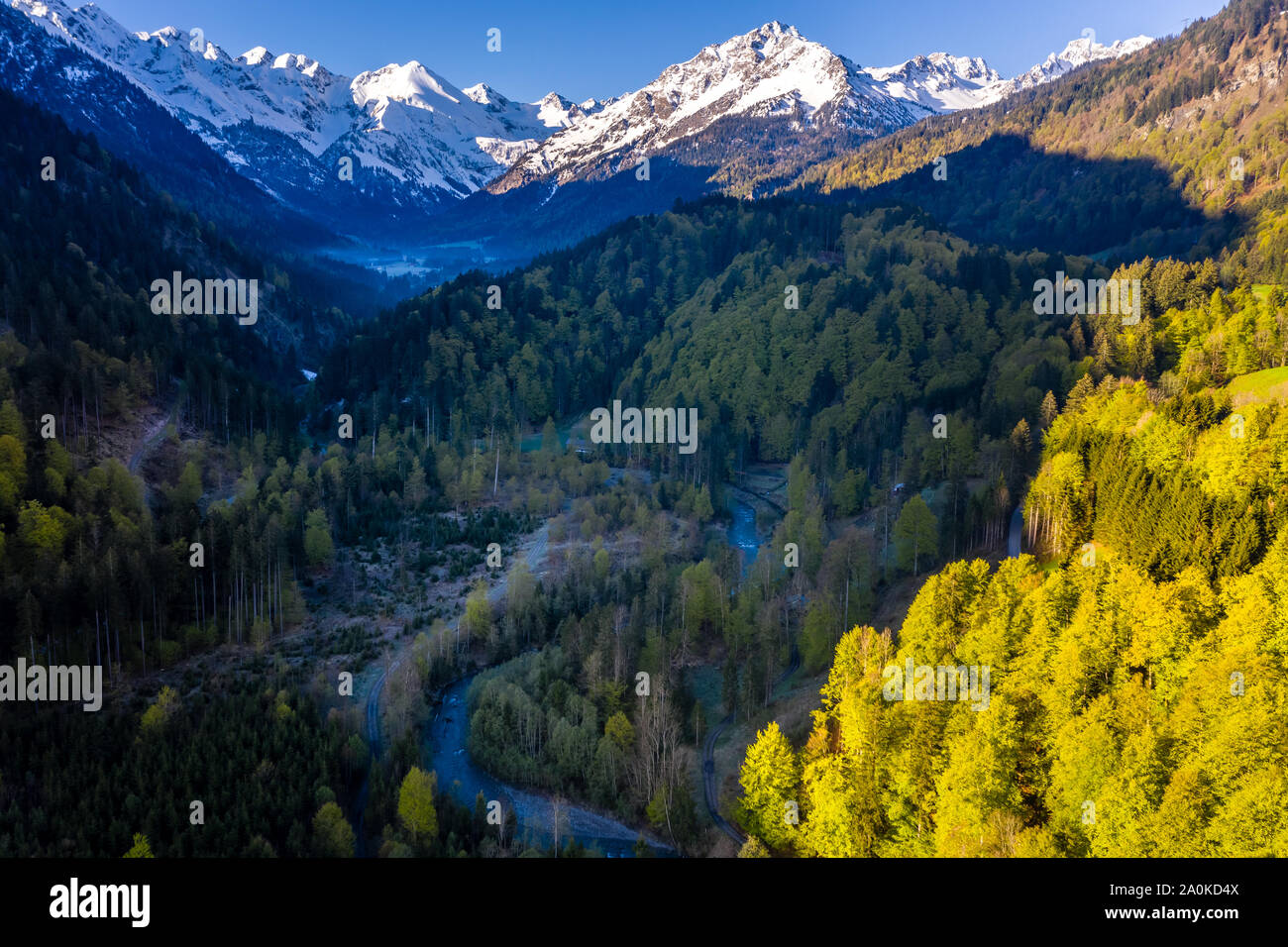 Alpine glow on mountains near oberstdorf Stock Photo - Alamy