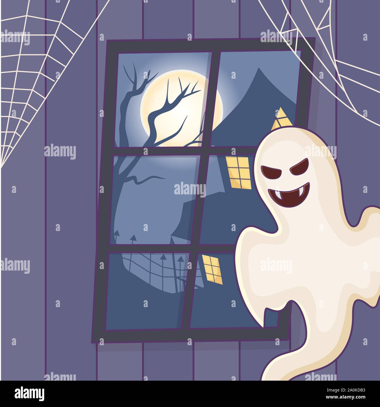 Spooky Ghost Window Illustration Stock Photos & Spooky Ghost Window ...