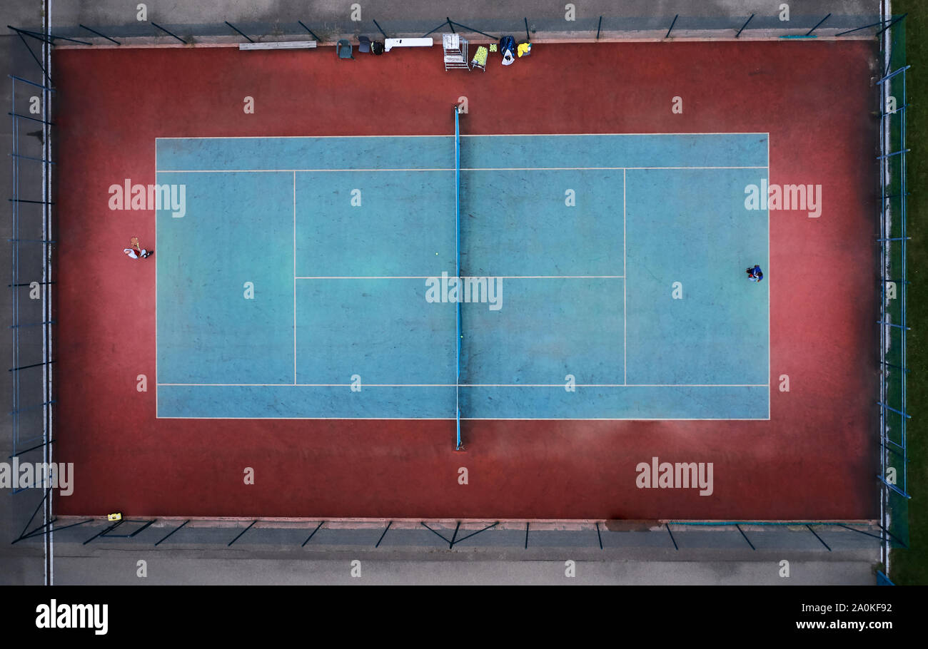 top view of the tennis court Stock Photo - Alamy