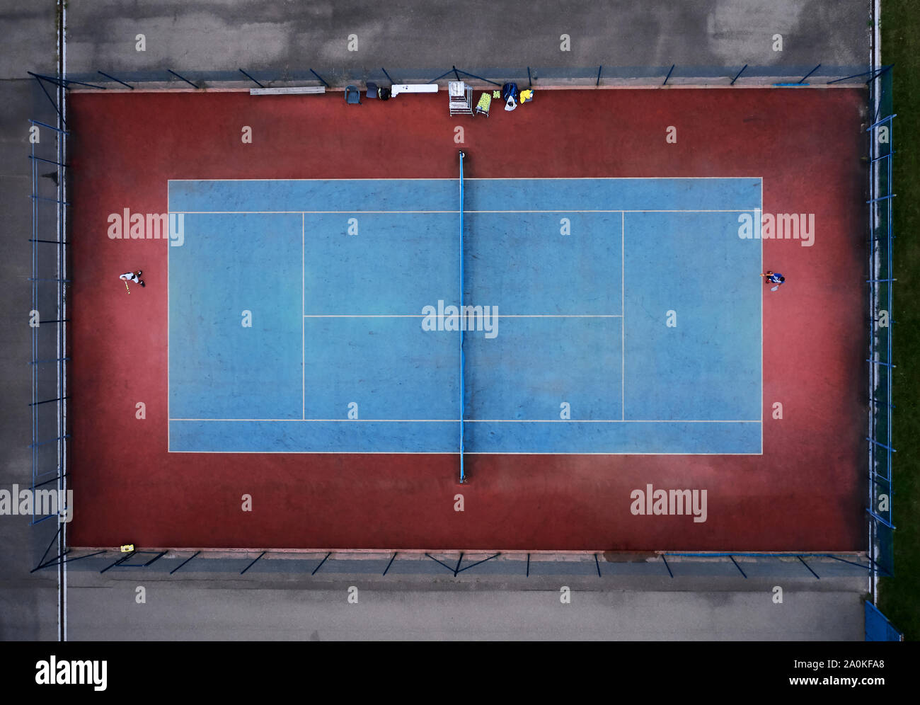 Tennis court top view hi-res stock photography and images - Alamy