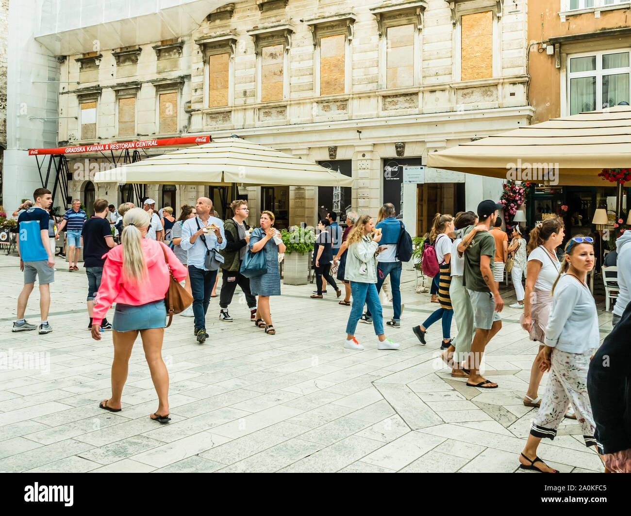 Market in the streets of split Stock Photo - Alamy