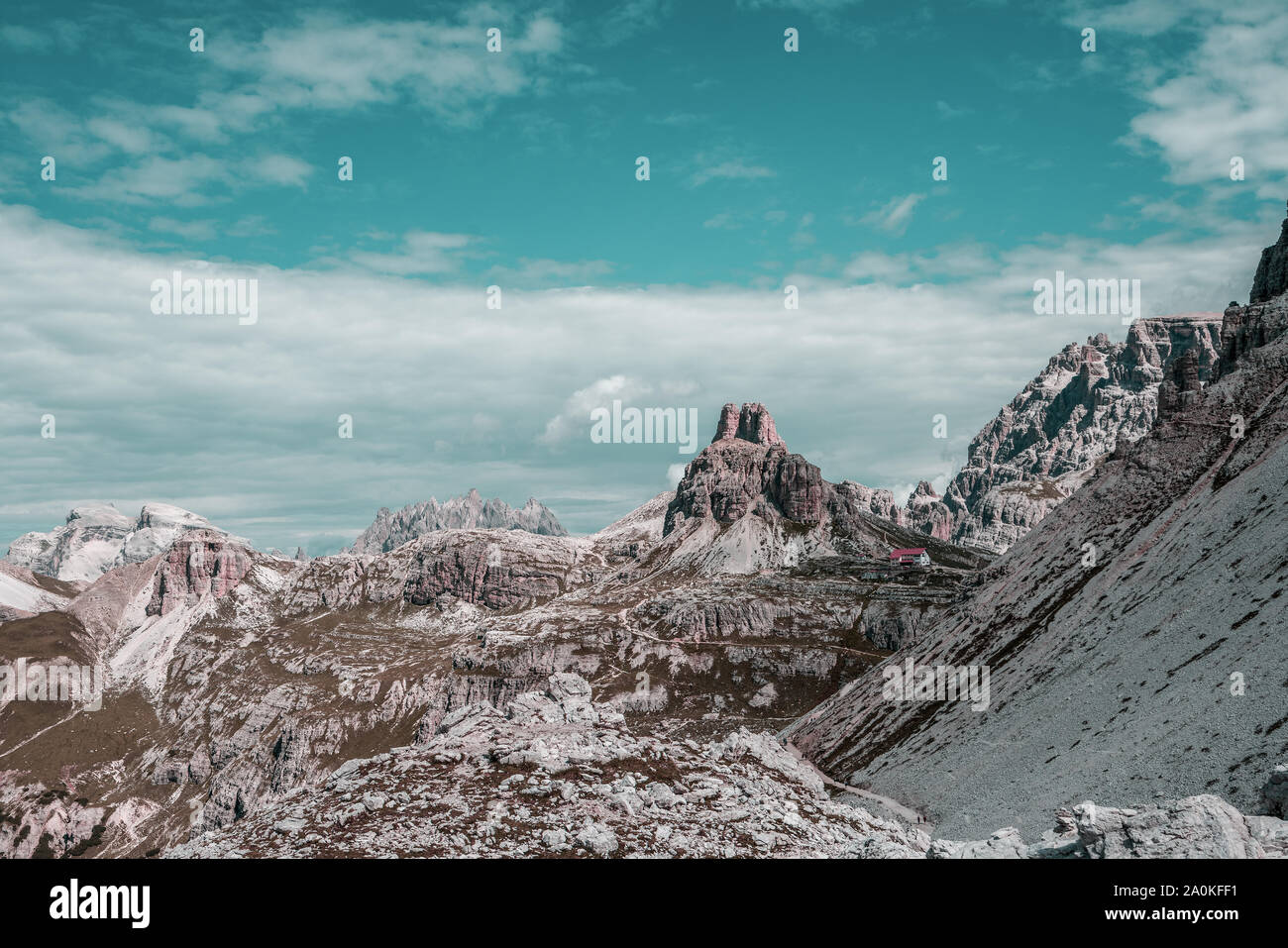 Panoramic view on Dolomites, Italy Stock Photo - Alamy