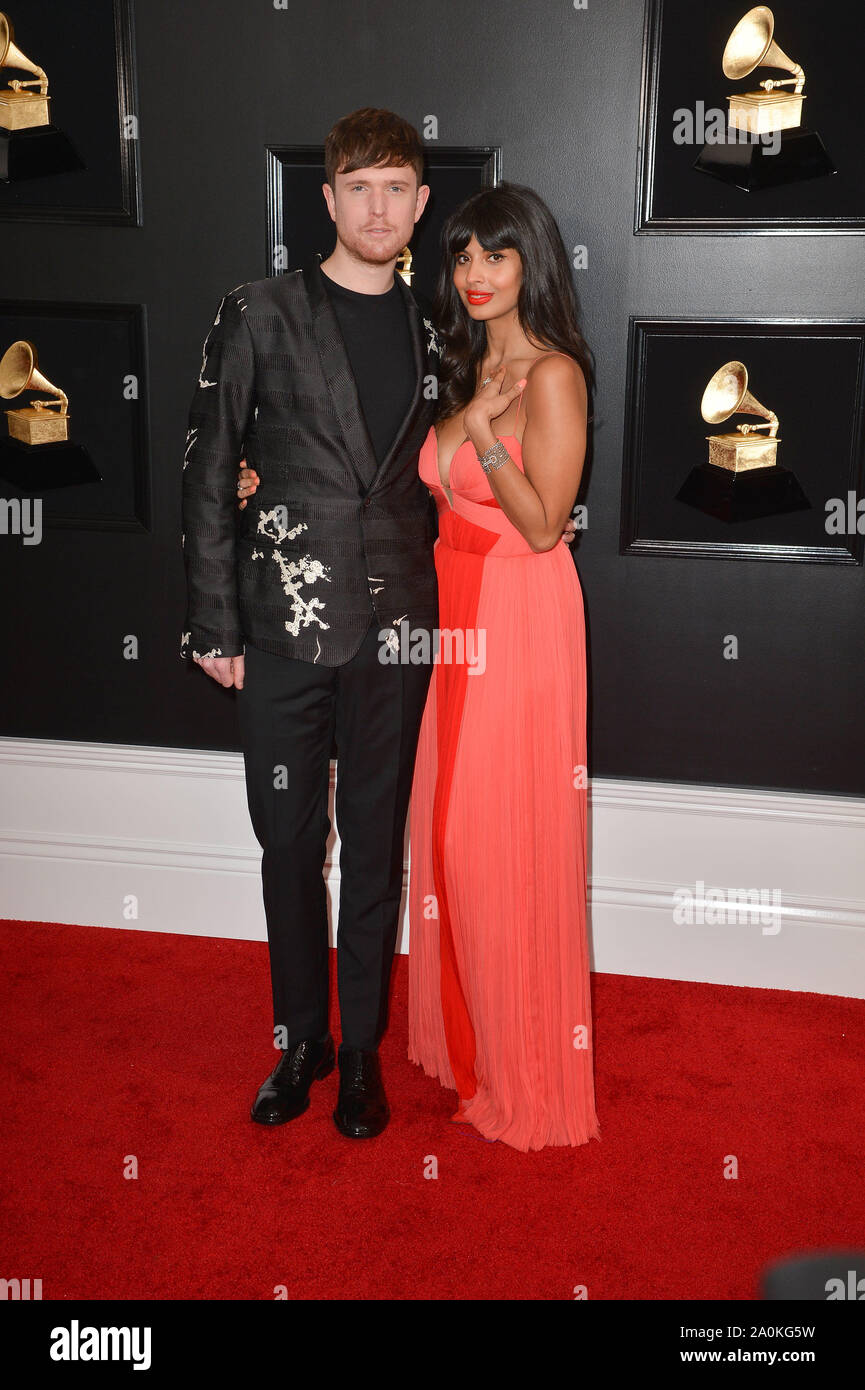Los Angeles.CA.USA. Jameela Jamil and James Blake at 61st Annual GRAMMY ...