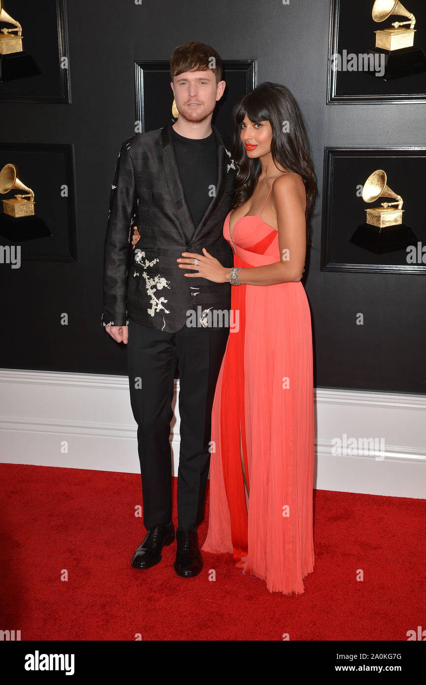 Los Angeles.CA.USA. Jameela Jamil and James Blake at 61st Annual GRAMMY ...