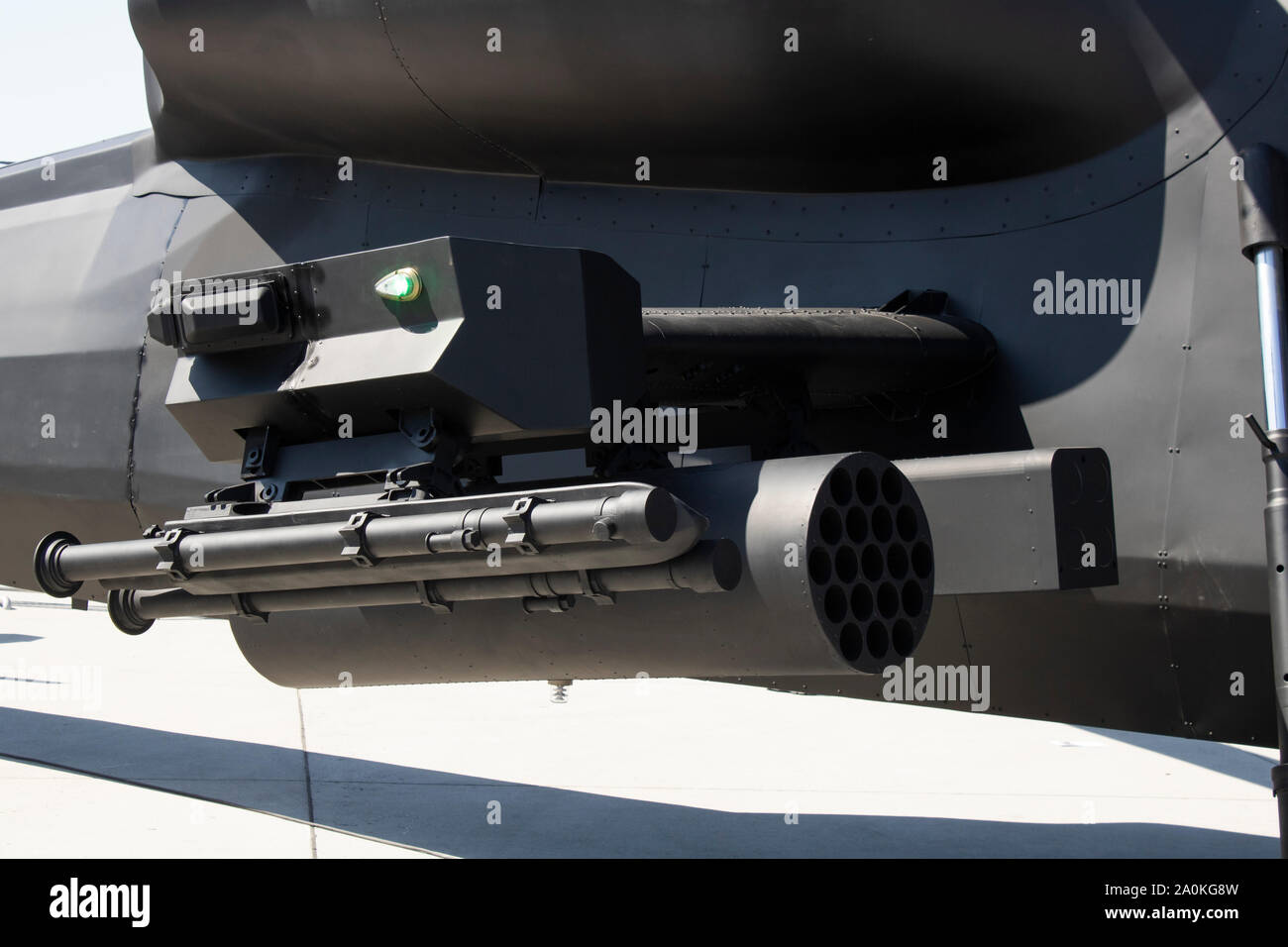 Helicopter gun close-up. In black Stock Photo - Alamy