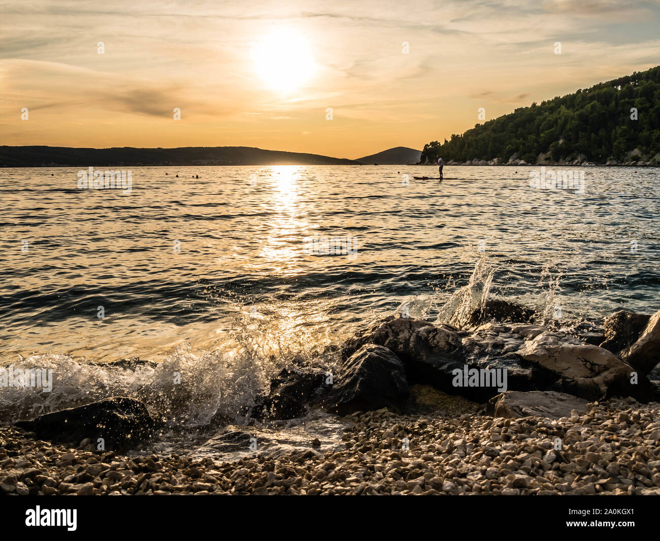 Sunset in split croatia Stock Photo - Alamy