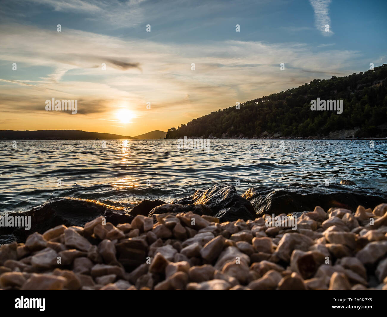 Sunset in split croatia Stock Photo - Alamy