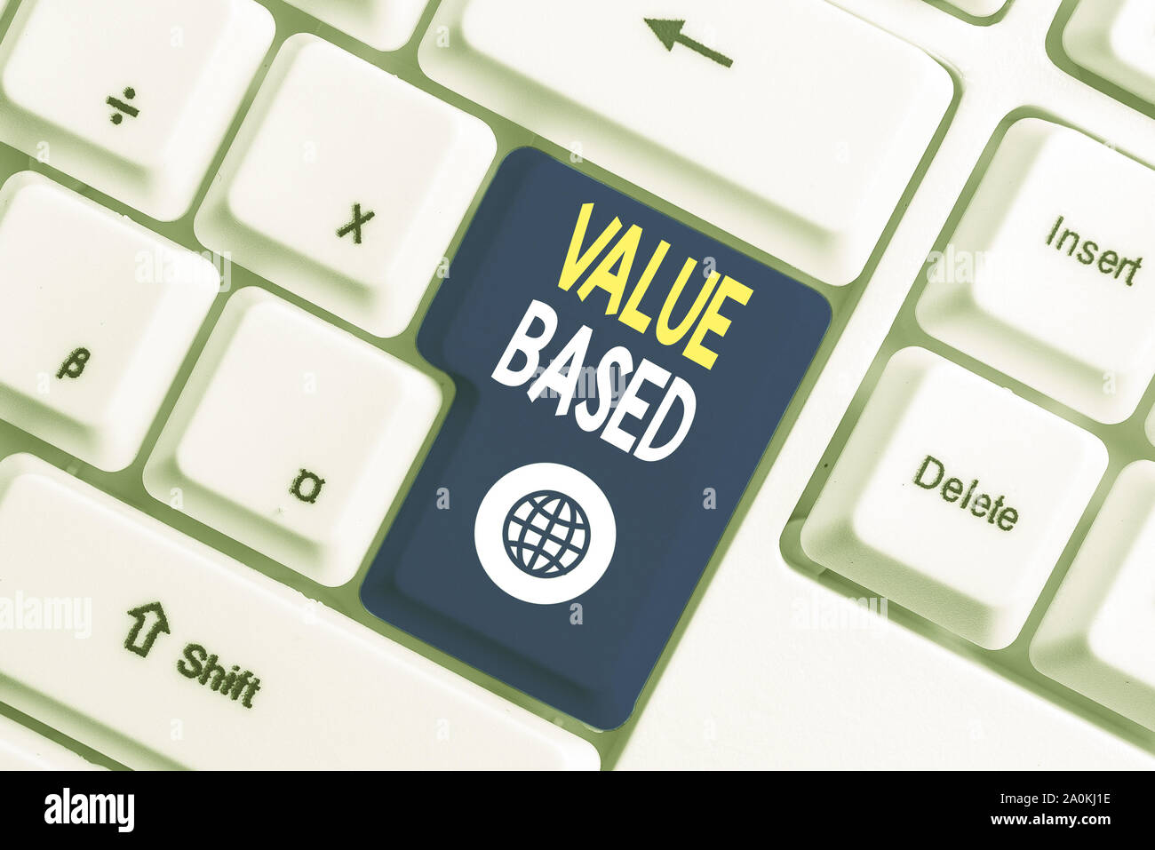 Writing note showing Value Based. Business concept for Considering the ...