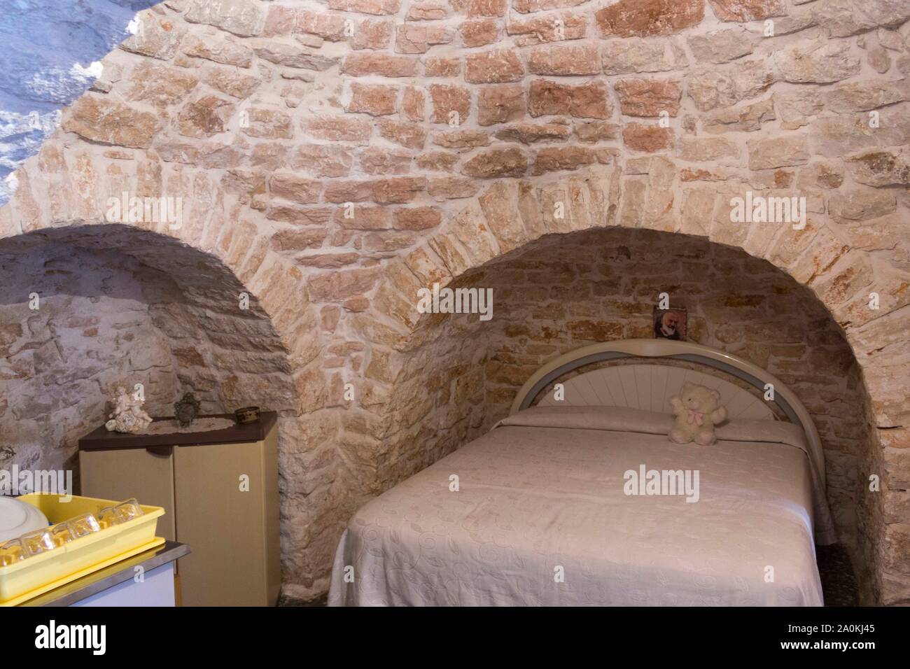 ALBEROBELLO, ITALY - AUGUST 27 2017: interior of a traditional trullo ...