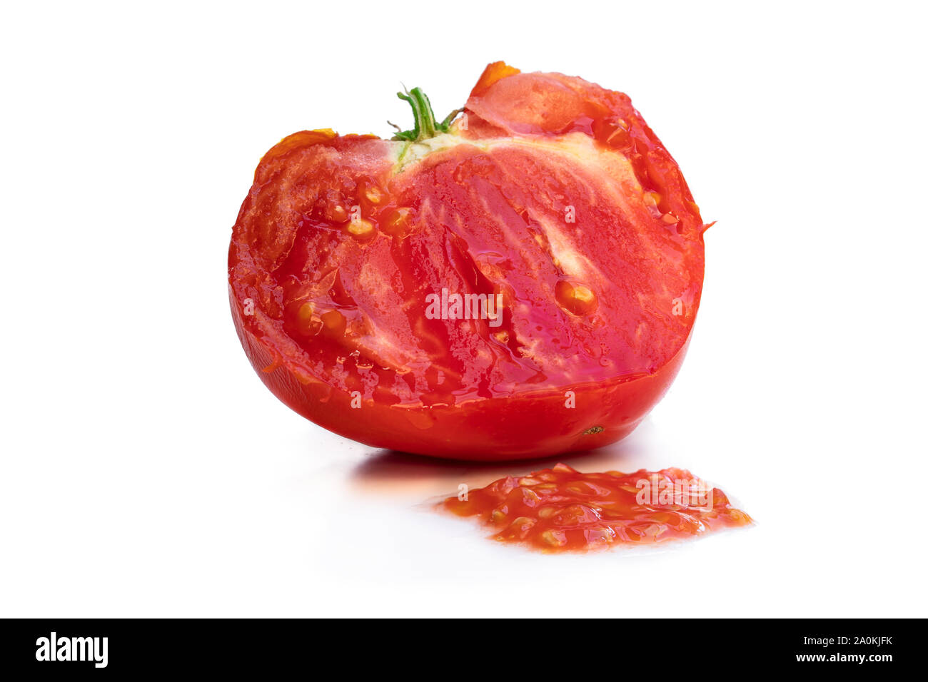 Process of manual tomato seeds extraction isolated on white Stock Photo ...