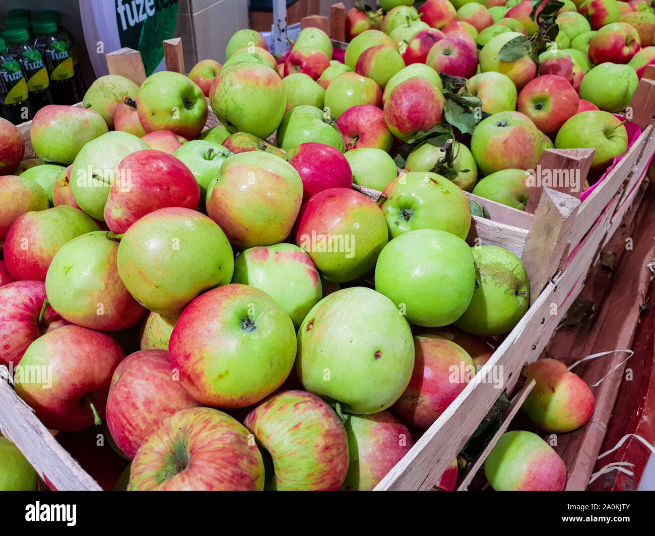 Assortment of fresh apple fruits at market Stock Photo - Alamy