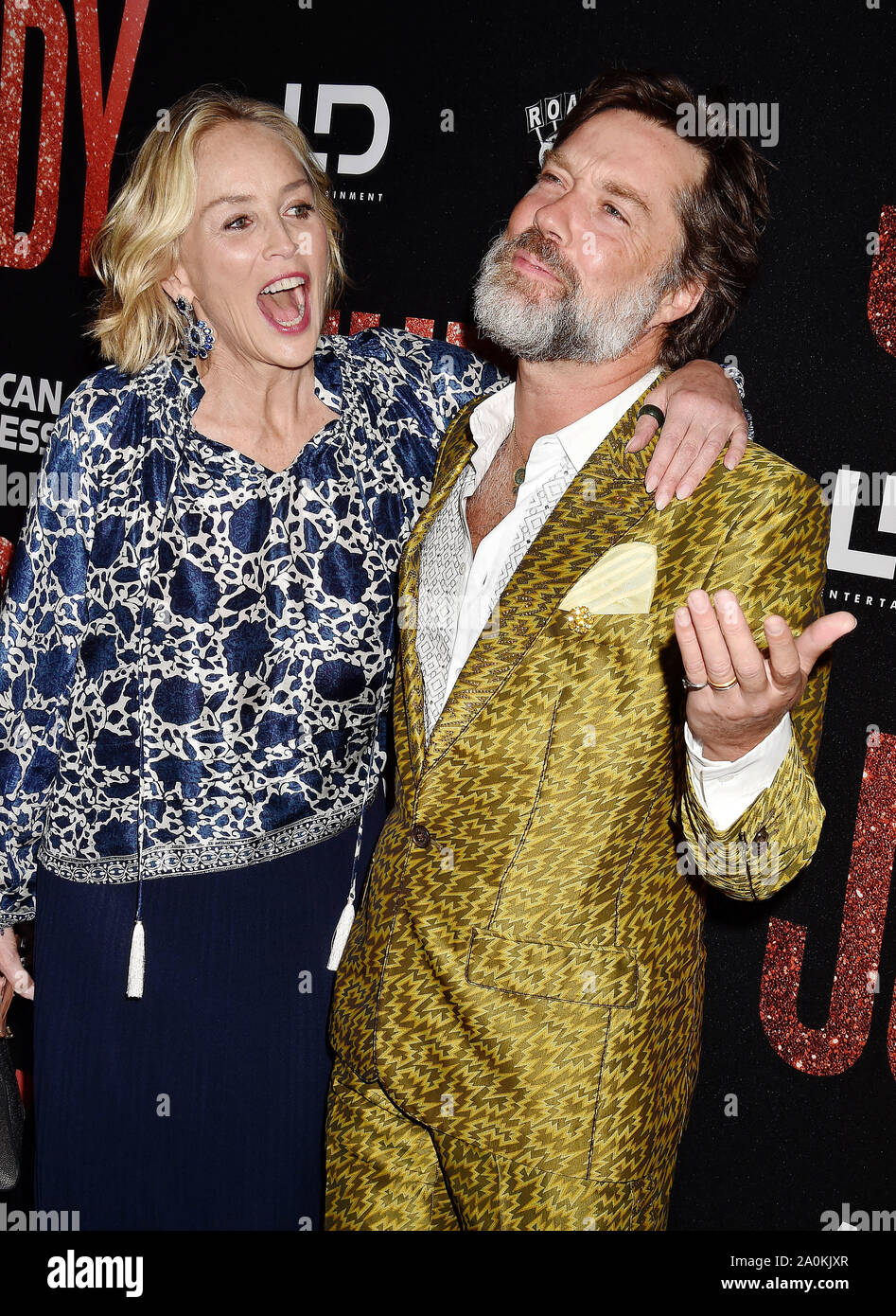 BEVERLY HILLS, CA - SEPTEMBER 19: Sharon Stone and Rufus Wainwright ...