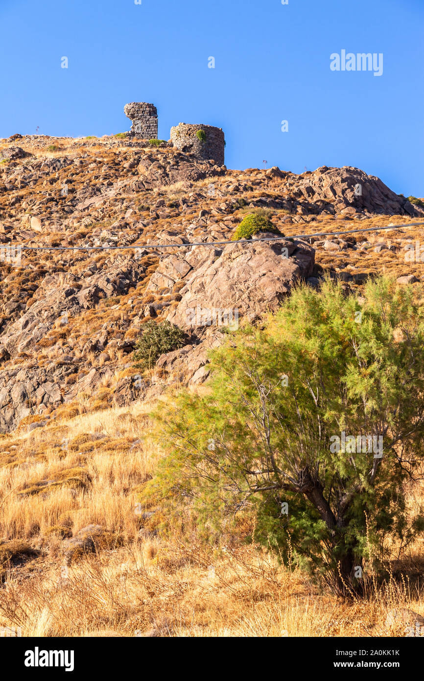 The ancient castle of Eressos, in Vigla area, in Skala Eressos, Lesvos ...