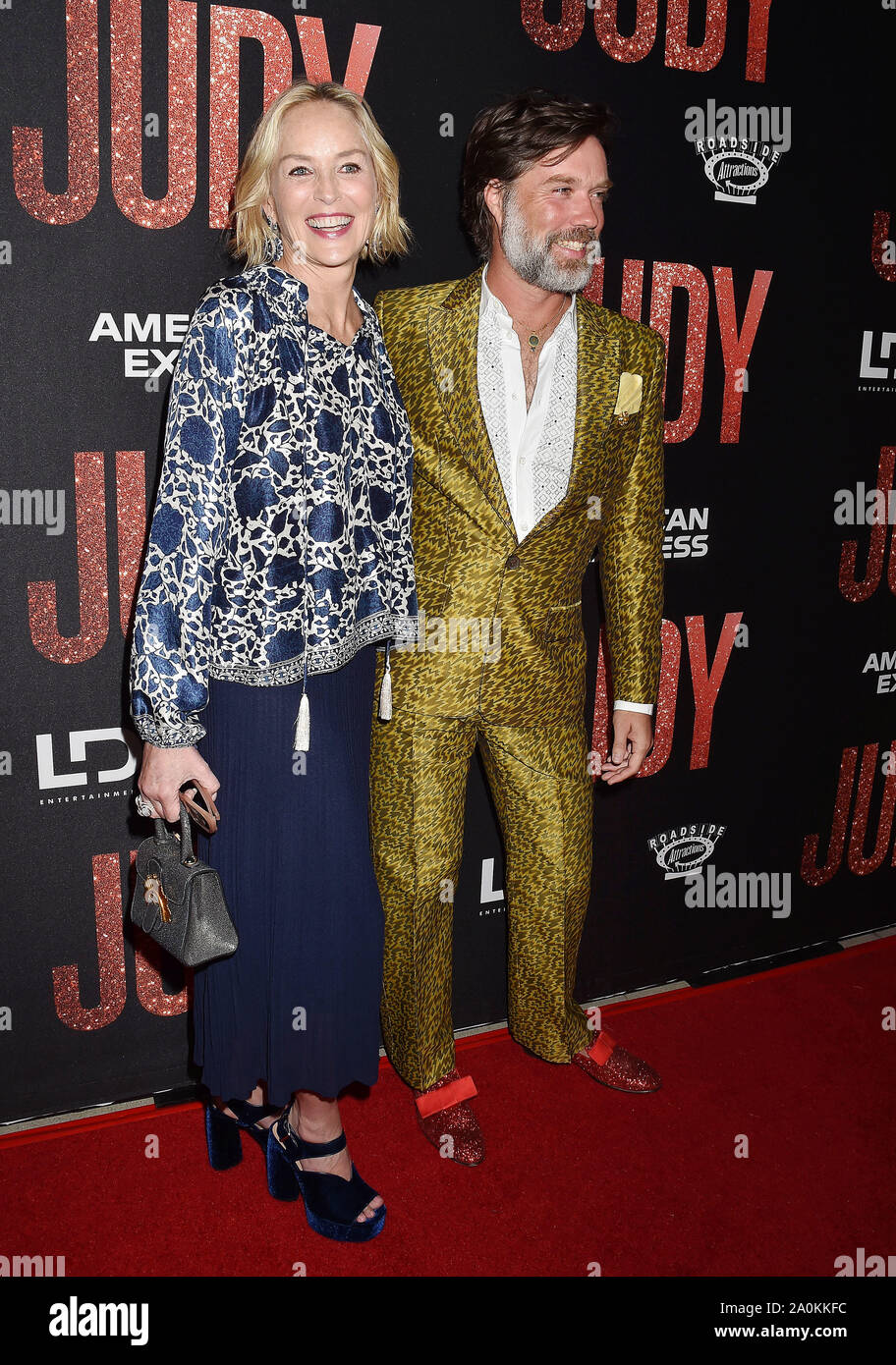 BEVERLY HILLS, CA - SEPTEMBER 19: Sharon Stone and Rufus Wainwright ...