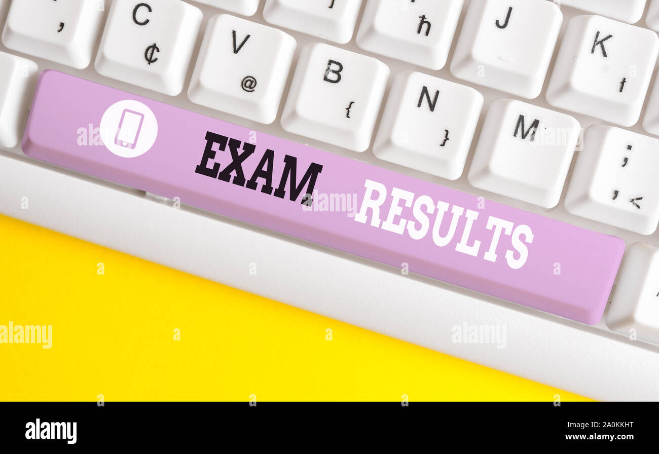 Conceptual hand writing showing Exam Results. Concept meaning An ...