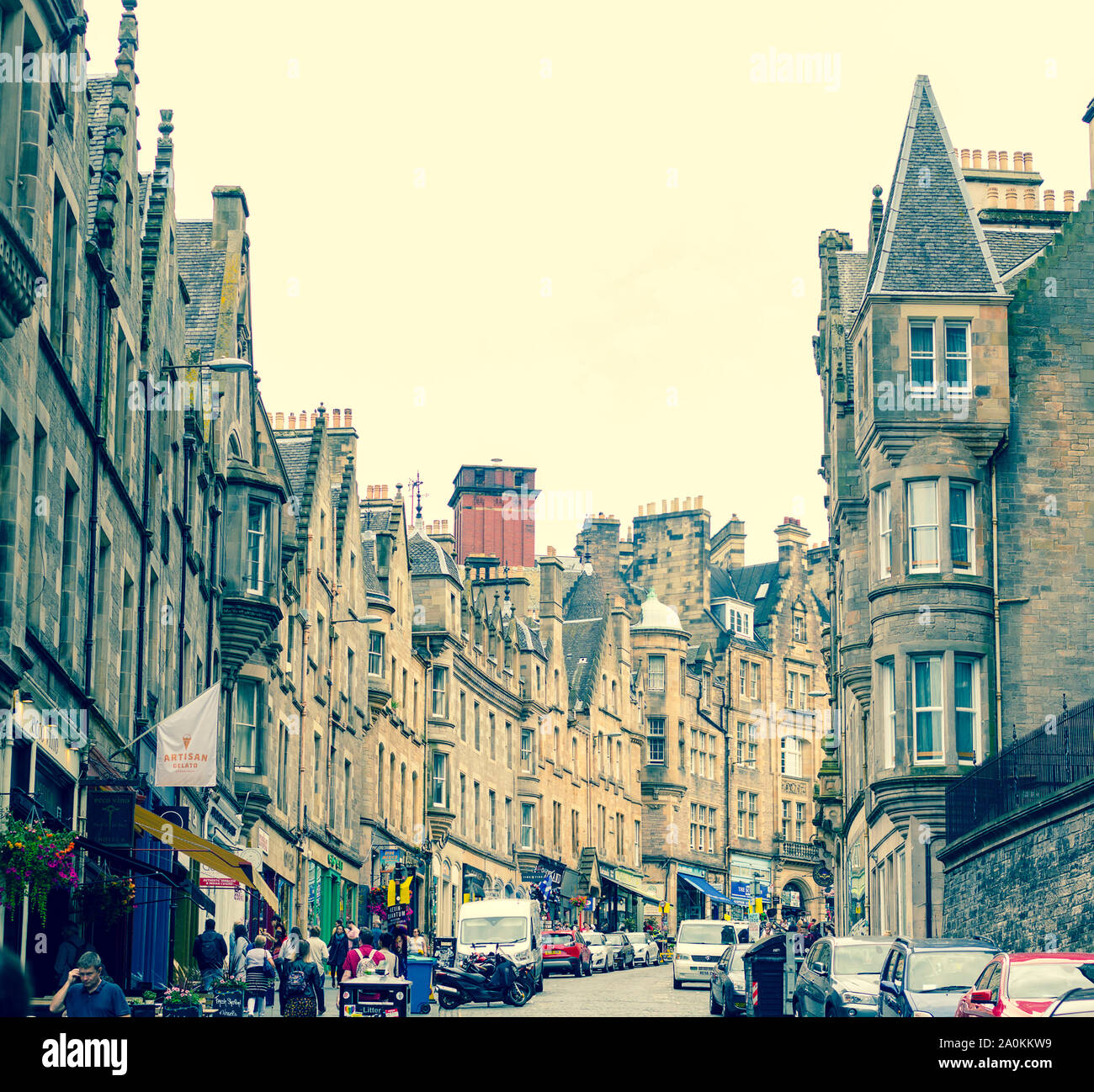 Edinburgh, Scotland, 27 August, 2019. Tourists visiting historical ...