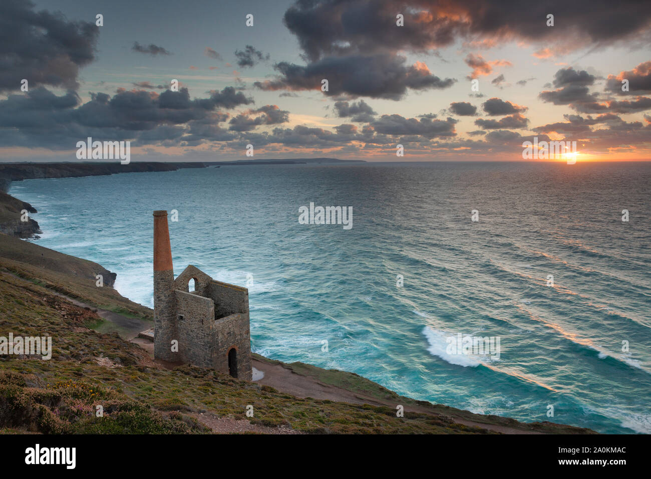 Wheal Coates tin mine Cornwall at sunset Stock Photo - Alamy