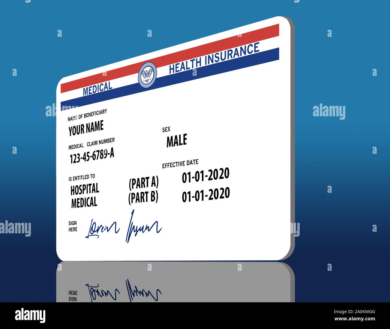 HERE is a medicare insurance card Stock Photo - Alamy