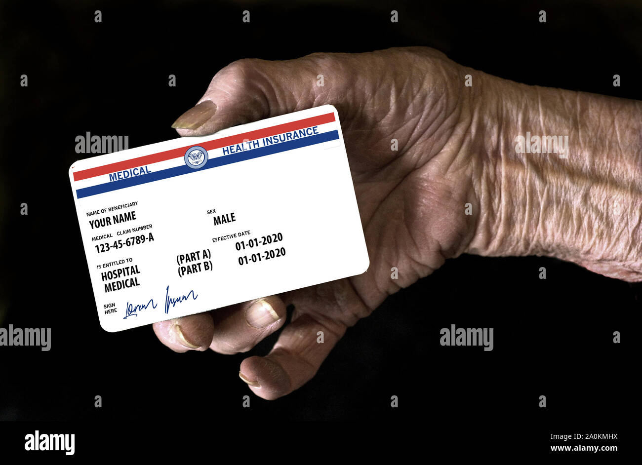 HERE is a medicare insurance card Stock Photo - Alamy