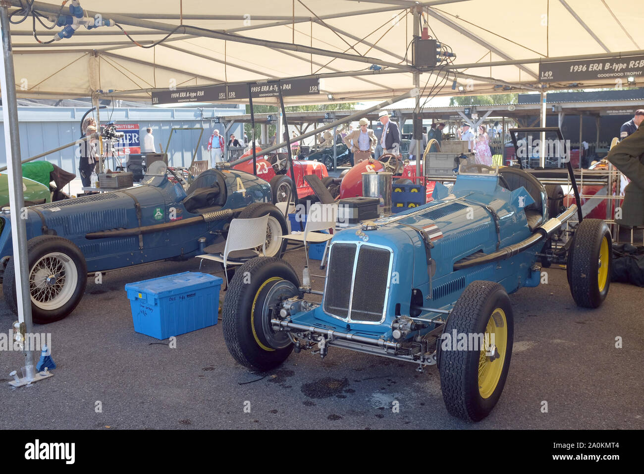 September 2019 - Classic ERA race cars in the paddock at the Goodwood ...