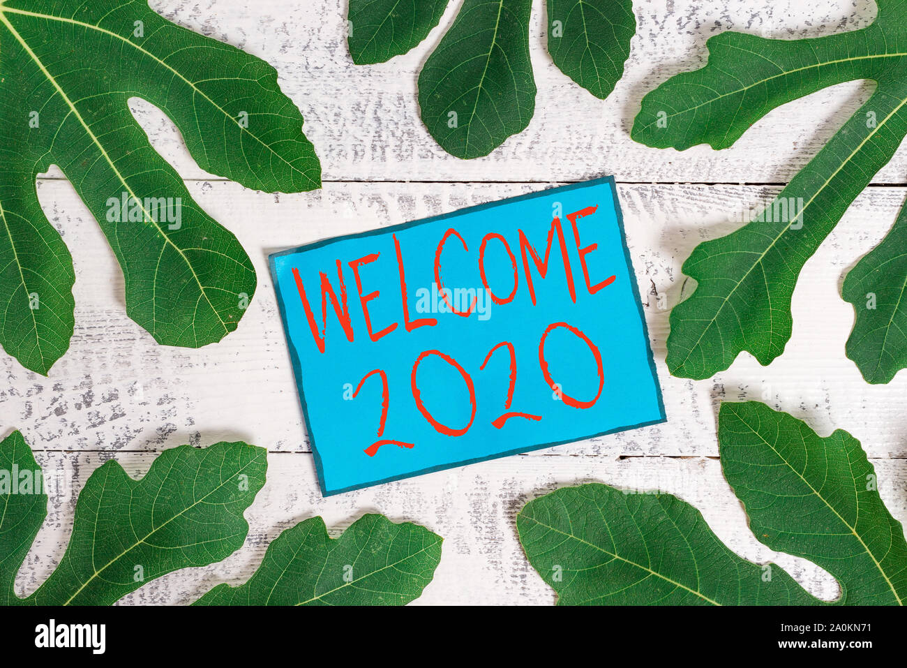 Writing note showing Welcome 2020. Business concept for New Year ...