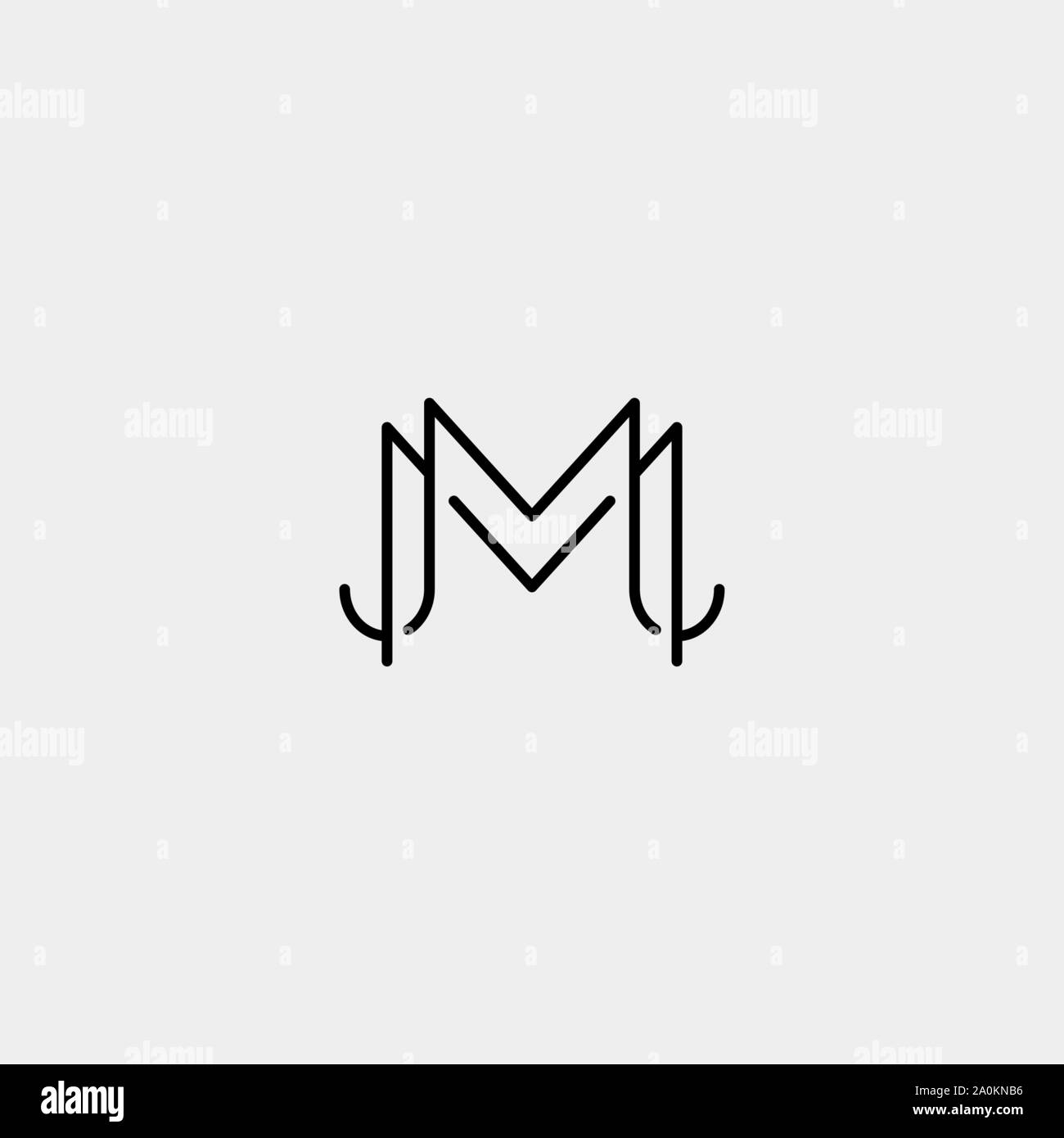 Letter M MM Monogram Logo Design Minimal Stock Vector Image & Art - Alamy