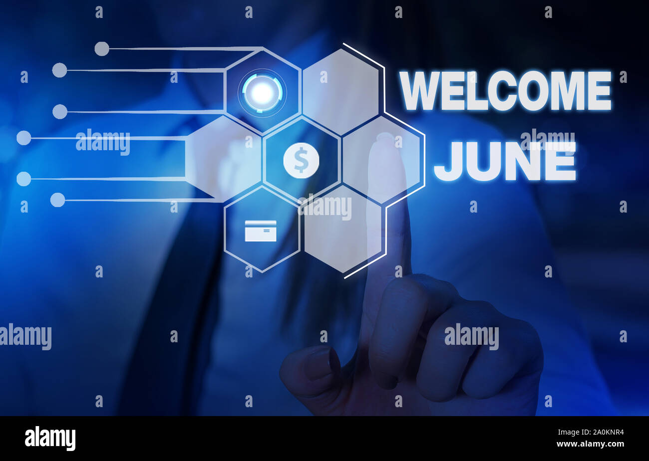 Word writing text Welcome June. Business photo showcasing Calendar ...