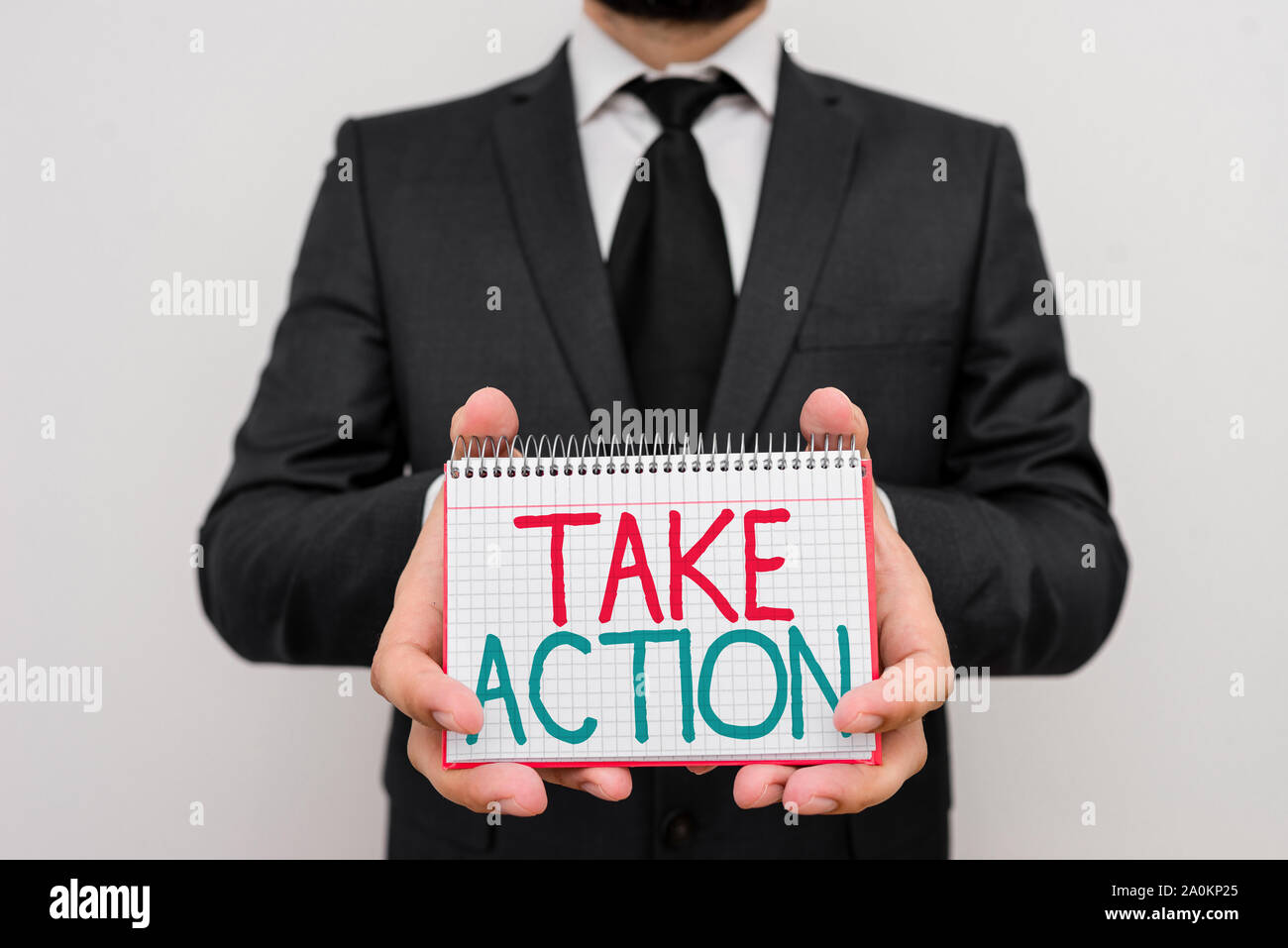 Conceptual hand writing showing Take Action. Concept meaning advices ...