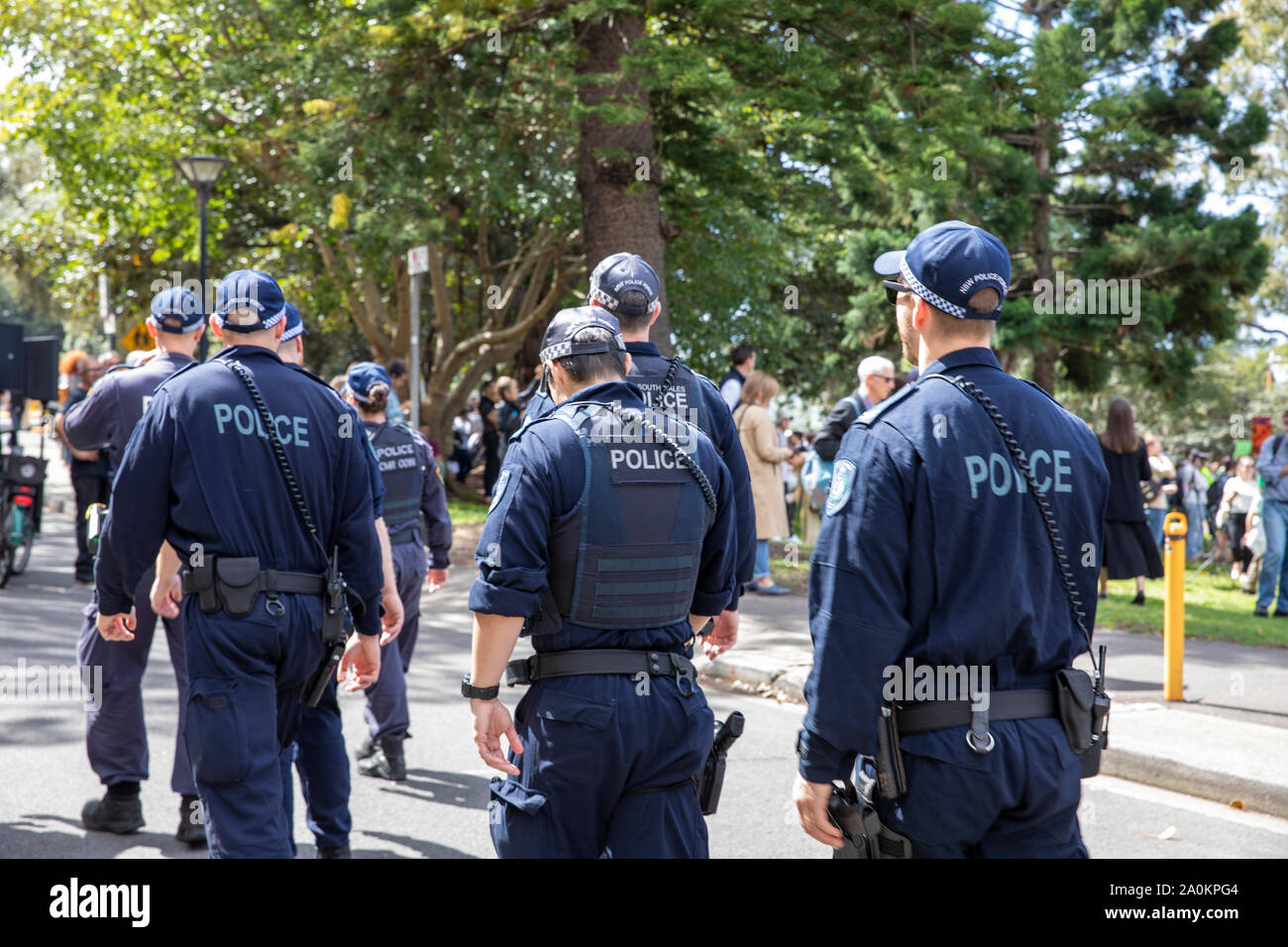 Sydney, NSW Police officers from the public order squad on patrol at a ...