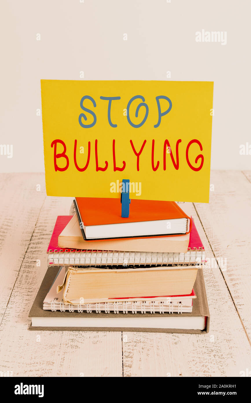 Stop bullying meaning warning sign hi-res stock photography and images ...