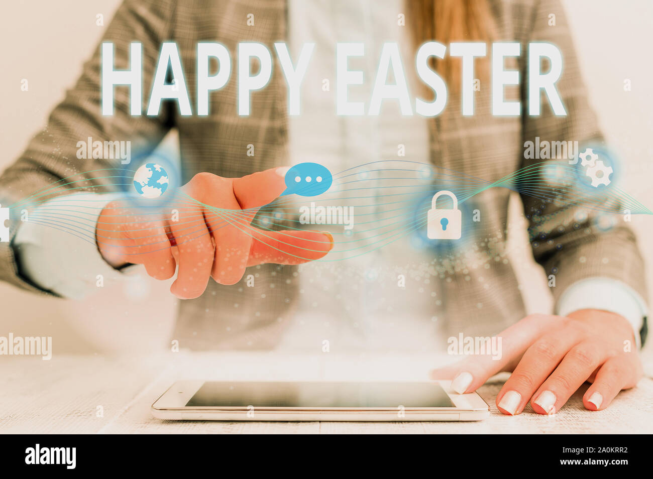 Writing note showing Happy Easter. Business concept for Christian feast ...